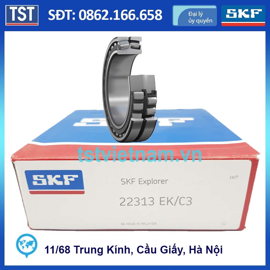 Vòng Bi SKF 22313 EK | Ổ tang trống hai dãy tự lựa | Ổ tang trống hai ...